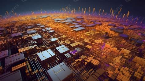 Cubist Particle Montage A Surreal 3d Topographic Landscape With