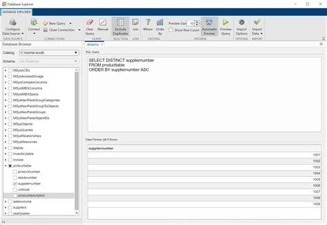 Database Explorer Configure Explore And Import Database Data Matlab