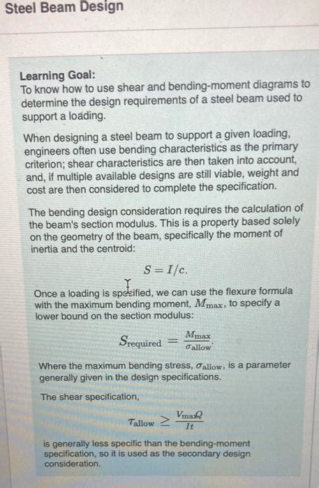 Solved Review Part B Determine Necessary Beam Width Chegg