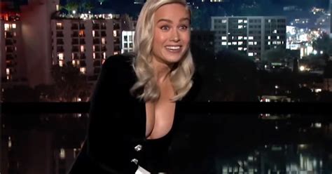 Brie Larson Sexy Goes Viral With Low Cut Dress On Jimmy Kimmel