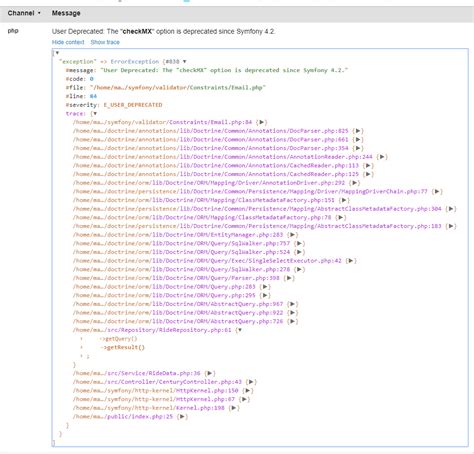Symfony Why Am I Seeing Checkmx Deprecated Warning Stack Overflow