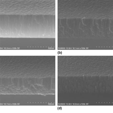 Sem Images Cross Section Of Tio X Thin Films Deposited On Si