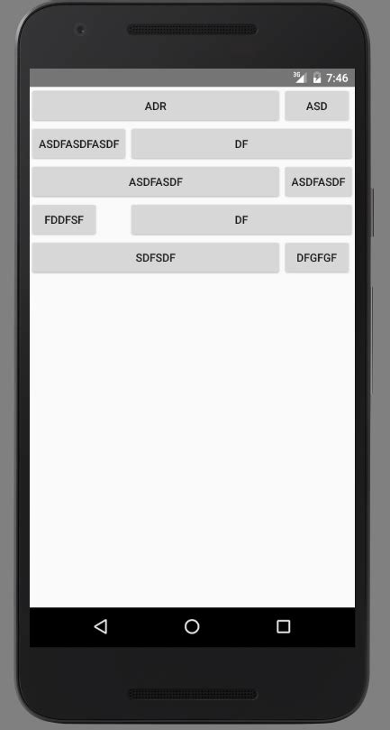 Android How To Use All The Space For Elements In Gridlayout Built Dynamically Stack Overflow