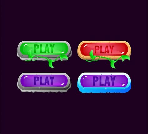 premium vector set of stone rock jelly game ui button yes and no