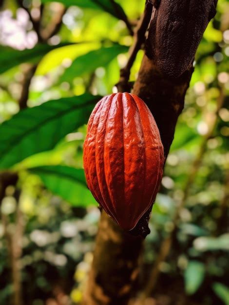 Premium Photo Cocoa Fruit On A Tree