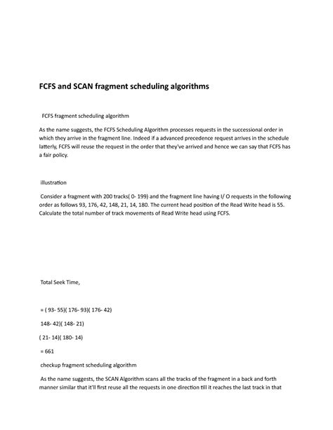 Fcfs And Scan Fragment Scheduling Algorithms Indeed If A Advanced