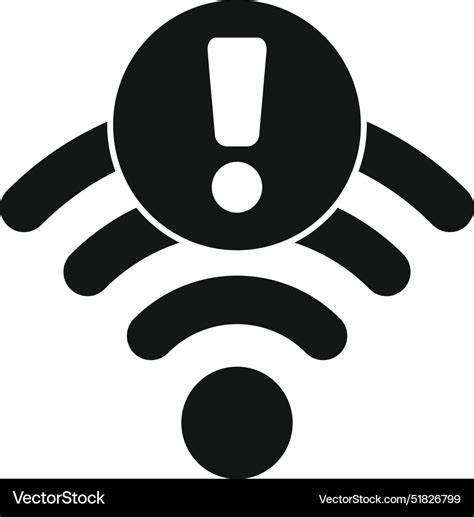 Wifi Connection Showing Warning With Exclamation Vector Image