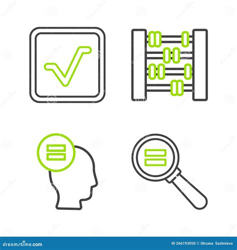 Set Line Calculation Abacus And Square Root Icon Vector Stock Vector Illustration Of Design