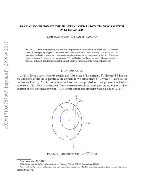 pdf partial inversion of the 2d attenuated radon transform with data