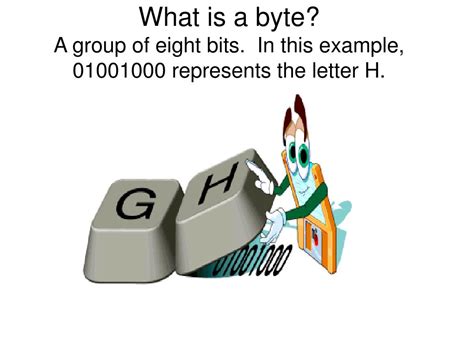 Ppt What Is A Byte A Group Of Eight Bits In This Example 01001000 Represents The Letter H