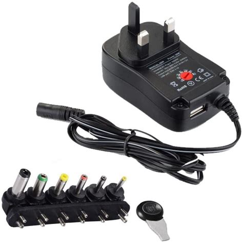 W Universal Adapter Adjustable AC To DC Switching Power Supply With Selectable Connector