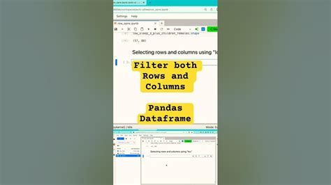 Filter Rows And Columns Using “loc” Pandas Dataframe Datacleaning