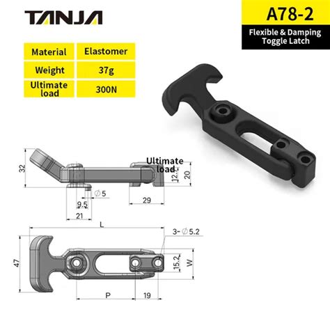 T Shaped Rubber Draw Latch Flexible And Damping Rubber Toggle Latch For Engineering Machine Hood