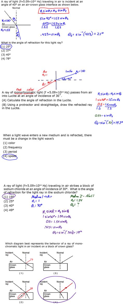 Refraction Lab Regents Physics