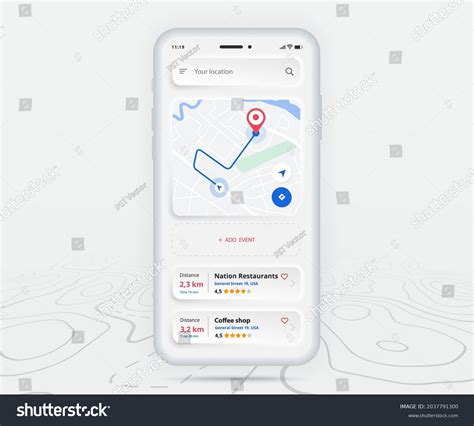 Map Gps Navigation App Ux Ui Stock Vector Royalty Free Shutterstock