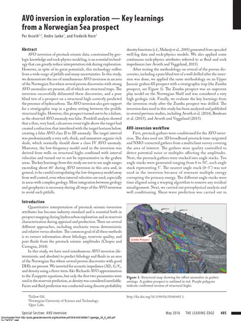 Avo Inversion In Exploration Key Learnings Pdf