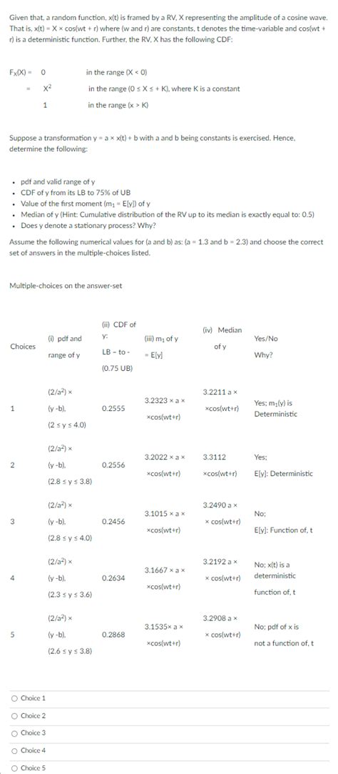 Solved Given That A Random Function X T Is Framed By A Chegg