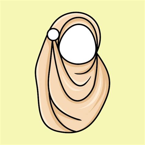 이슬람 여성의 머리 스카프 또는 히잡 그림 프리미엄 벡터