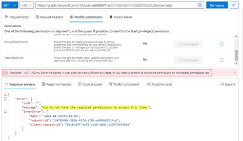 C Unable To Retrieve Other Users Tasks Using The Ms Graph Api