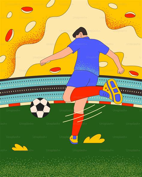 운동장에서 축구공을 차고 있는 남자 벡터 Unsplash의 남자 이미지