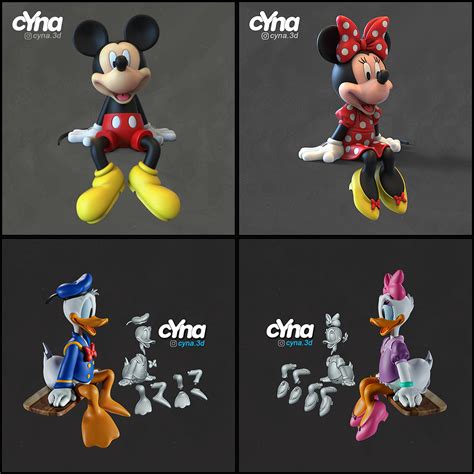 🎨 Mickey Minnie Donald Daisy Goofy And Pluto・ 3d File For 3d