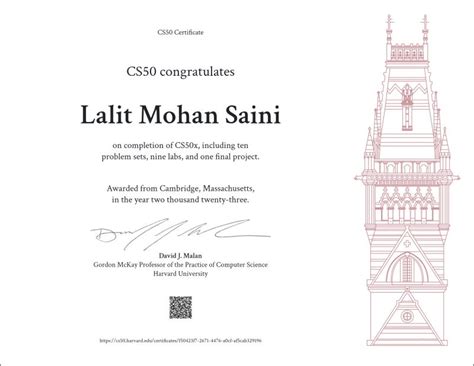 Lalit Saini On Linkedin Cs50x Computerscience Edx