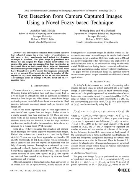 Pdf Text Detection From Camera Captured Images Using A Novel Fuzzy