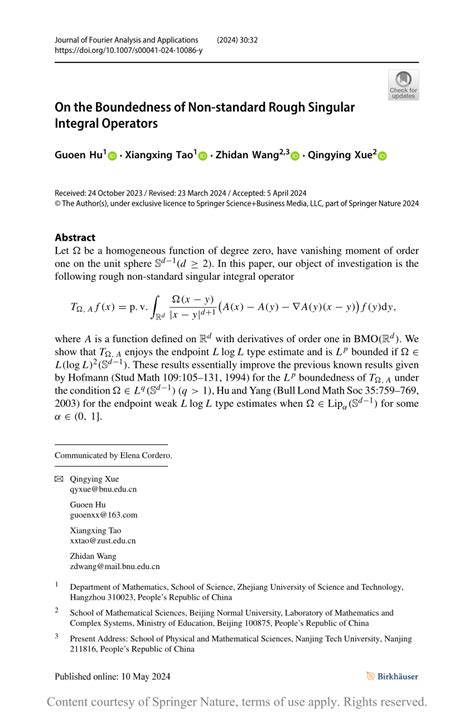 On The Boundedness Of Non Standard Rough Singular Integral Operators Request PDF