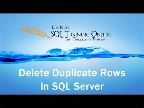Delete Duplicates In SQL SQL Training Online Quick Tips Ep YouTube