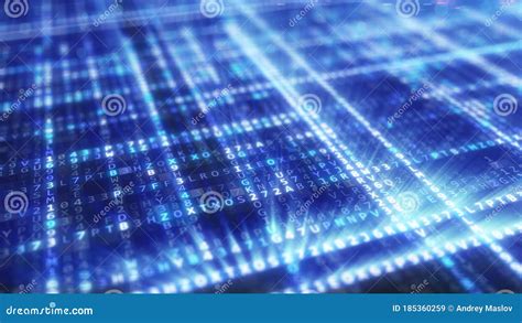 Abstract Blue Futuristic Background Of Information Technology Hexadecimal Digital Data Code 3d