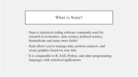 Ppt Introduction To Stata Programming Powerpoint Presentation Free