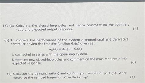 Solved A Unity Feedback Control System Is Shown In Figure Chegg