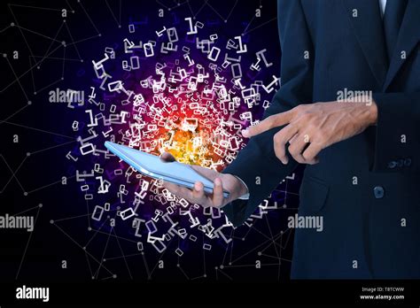 Man Showing The Binary Digits Stock Photo Alamy