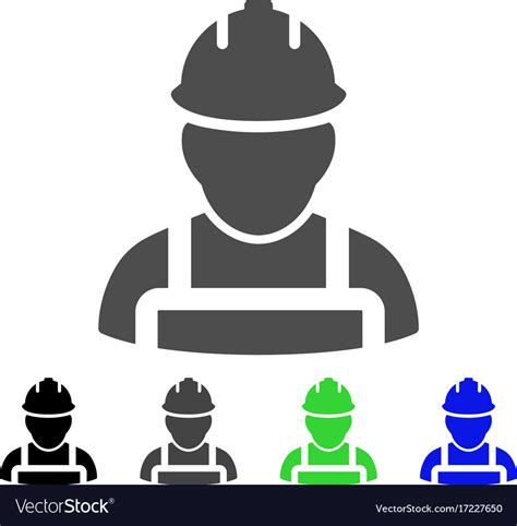 Worker Flat Icon Royalty Free Vector Image Vectorstock