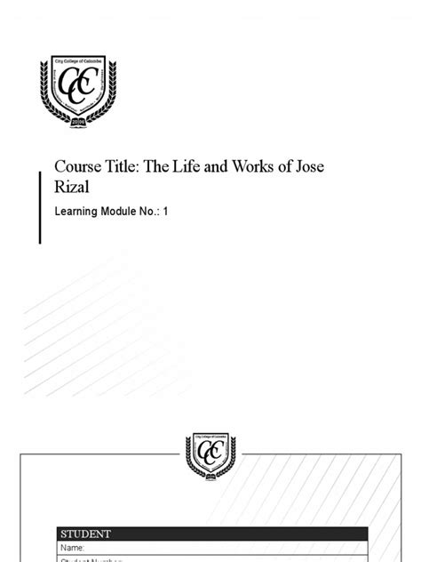 Rizal Module1 Lesson1 Pdf