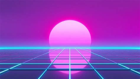 Free Synthwave Sunset Grid Image Download At StockCake
