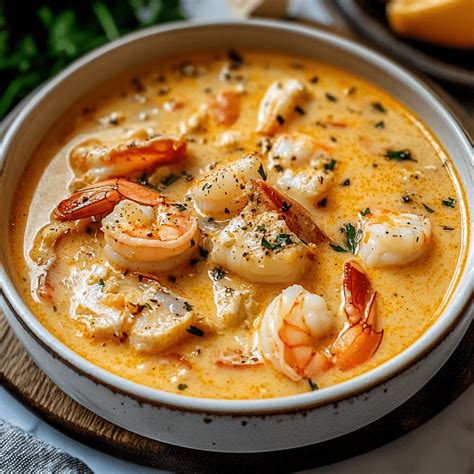 Creamy Crab And Shrimp Seafood Bisque Delight