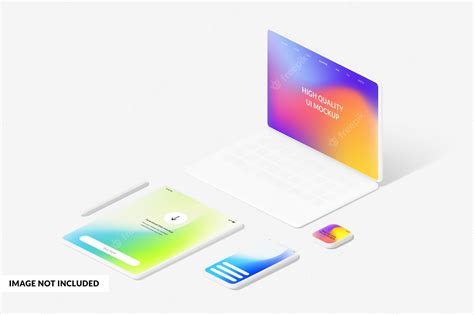 Premium Psd Isometric Responsive Devices Mockup