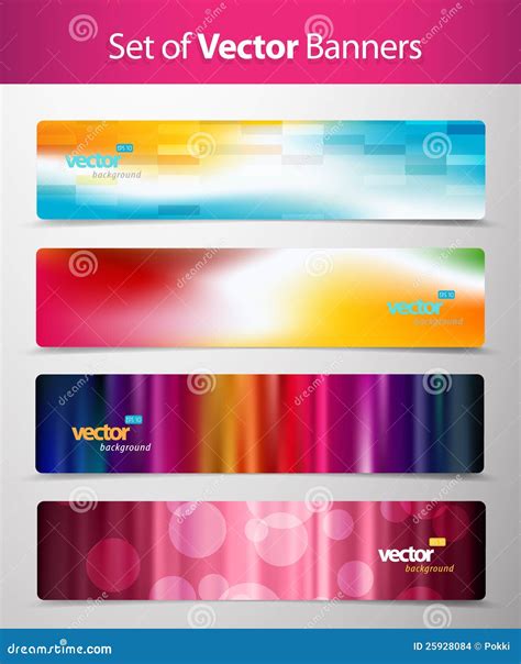 Set Of Abstract Colorful Web Headers Stock Vector Illustration Of Business Graphic 25928084