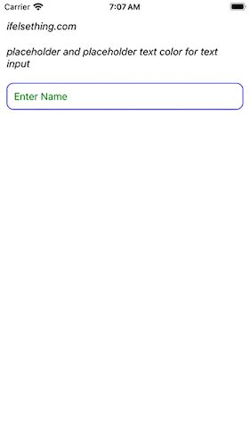 Placeholder For React Native Textinput