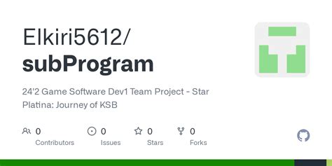 Github Elkiri5612subprogram 242 Game Software Dev1 Team Project