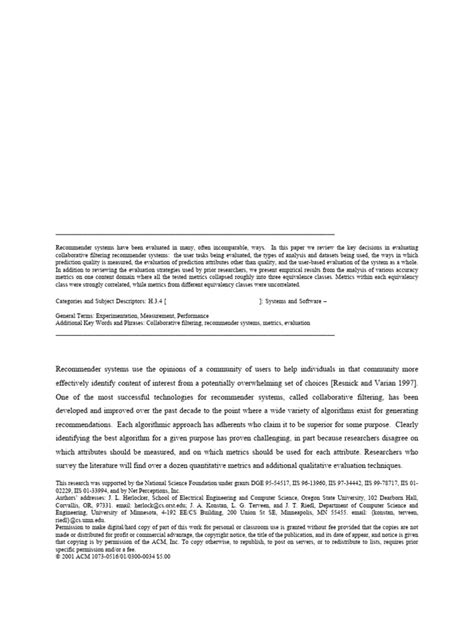 2aevaluatingcollaborativefilteringrecommendersystems Pdf Computing