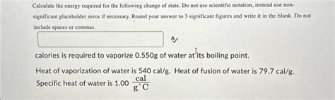 Solved Calculate The Energy Required For The Following Chegg