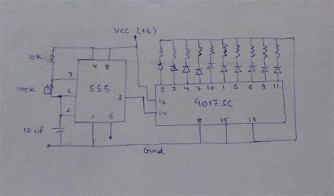 Led Chaser Using 4017 Led Chaser Using 555 4017 Led Chaser Circuit