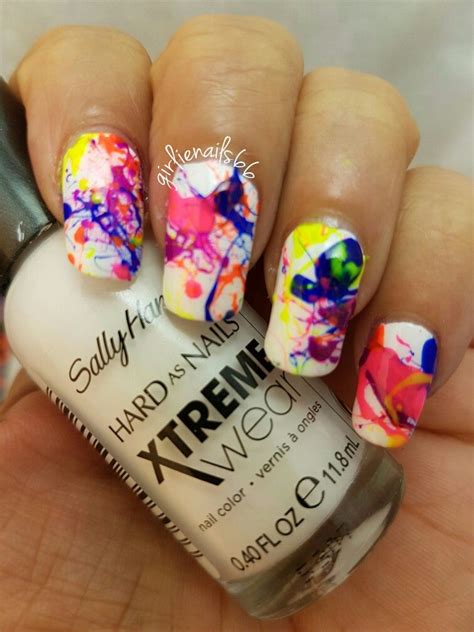 Splatter Nails Nail Colors Splatter Nails Cute Nail Art