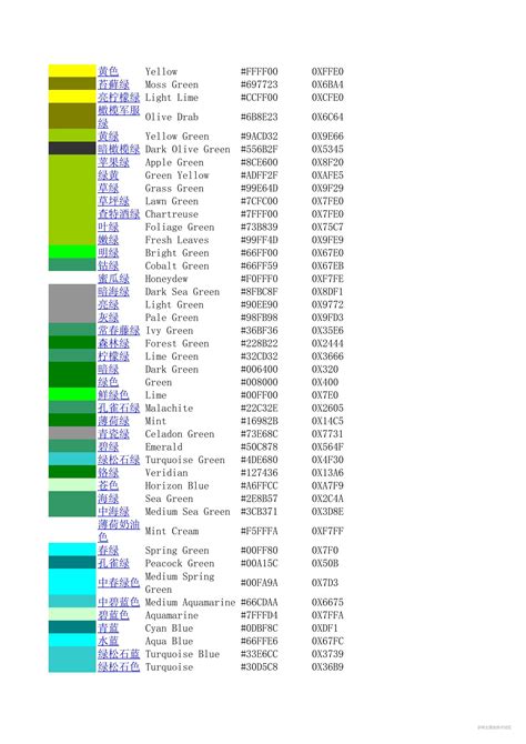 Rgb888和rgb565颜色对照表 掘金