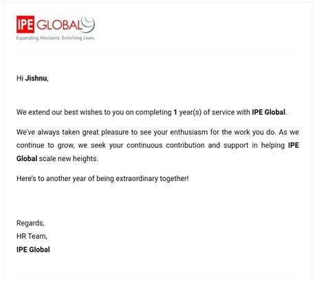 Jishnu Suresh On Linkedin Its Been One Year At Ipe Global Limited My Heartful Thanks To Every