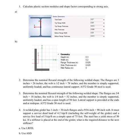 Calculate Plastic Section Modulus And Shape Factor