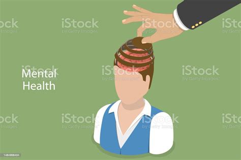 3d 아이소메트릭 플랫 벡터 정신 건강의 개념적 일러스트 레이 션 3차원 형태에 대한 스톡 벡터 아트 및 기타 이미지 3차원 형태 개념 개성 개념 Istock