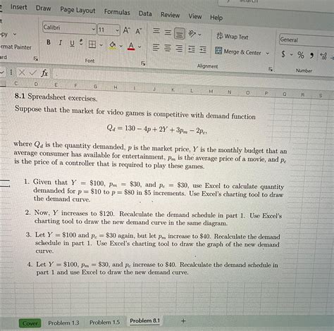Solved Insert Draw Page Layout Formulas Data Review View